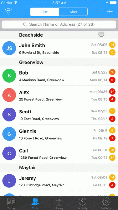 Adding Address on Contacts Screen - ServicePlanner
